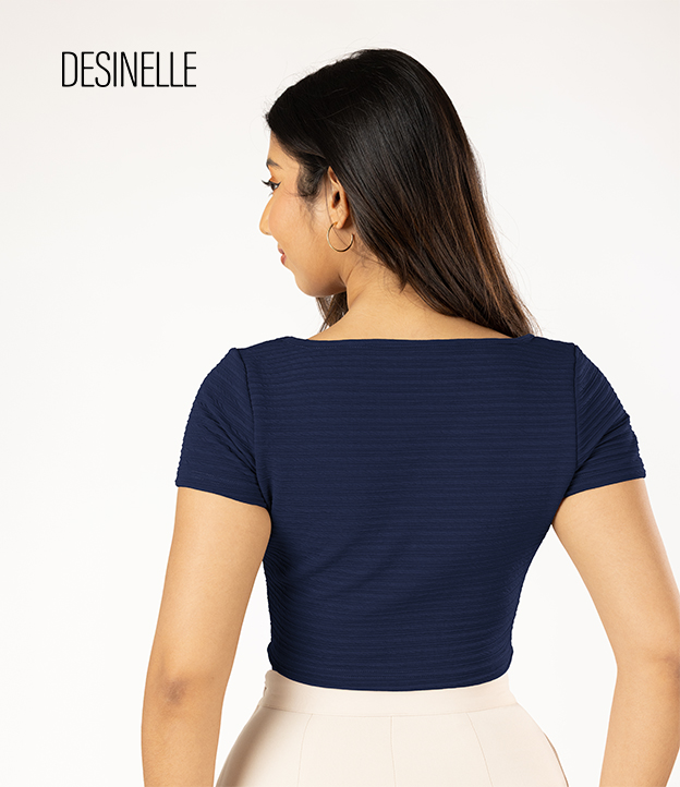 Basic Crop Top Navy - DESINELLE